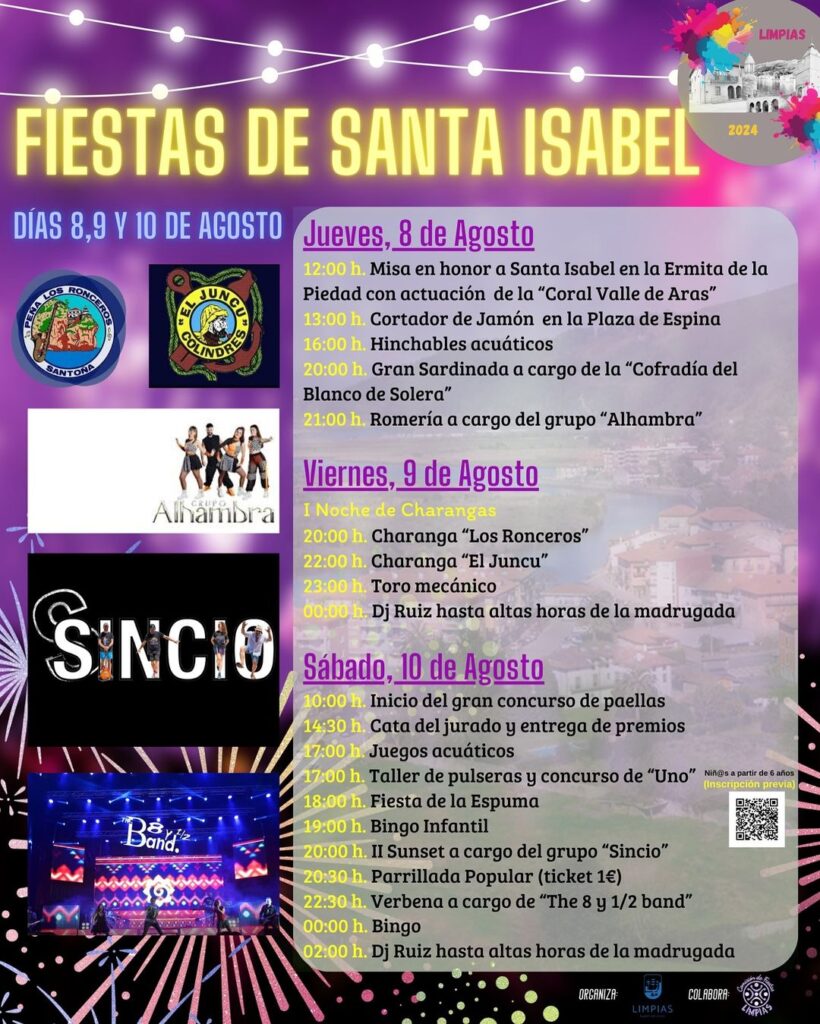 Fiestas de Santa Isabel Limpias 2024 - Miplanhoy - qué hacer hoy en ...